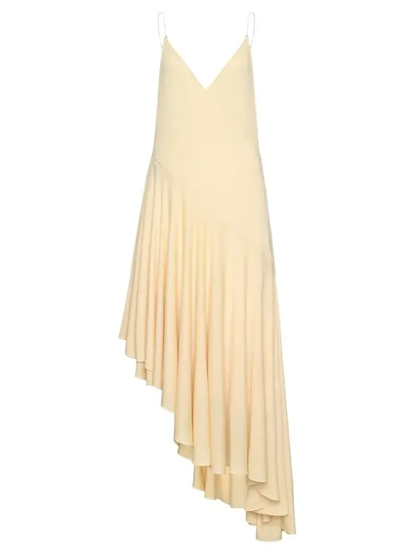 Alaïa Asymmetric Cotton Midi Slip Dress - Yellow