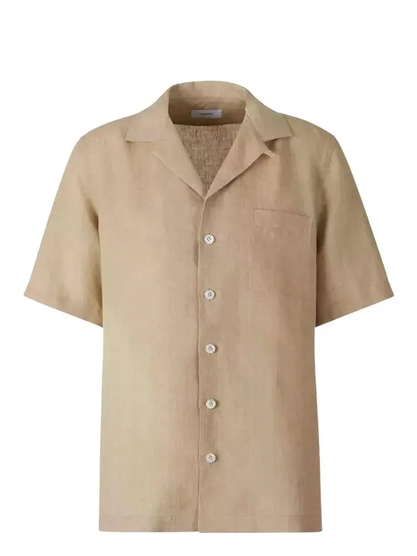LARDINI Short-sleeve Button-up Shirt - Neutrals