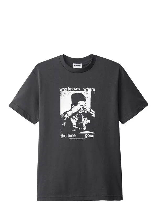 BUTTER GOODS Who Knows Graphic T-shirt - Charcoal