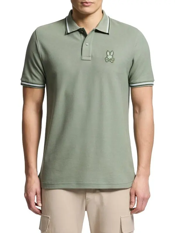 Psycho Bunny Baxter Tipped Pima Cotton Piqué Polo - Ssr