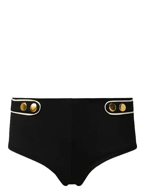 WeWoreWhat Sailor Swim Short - Black/off-wht