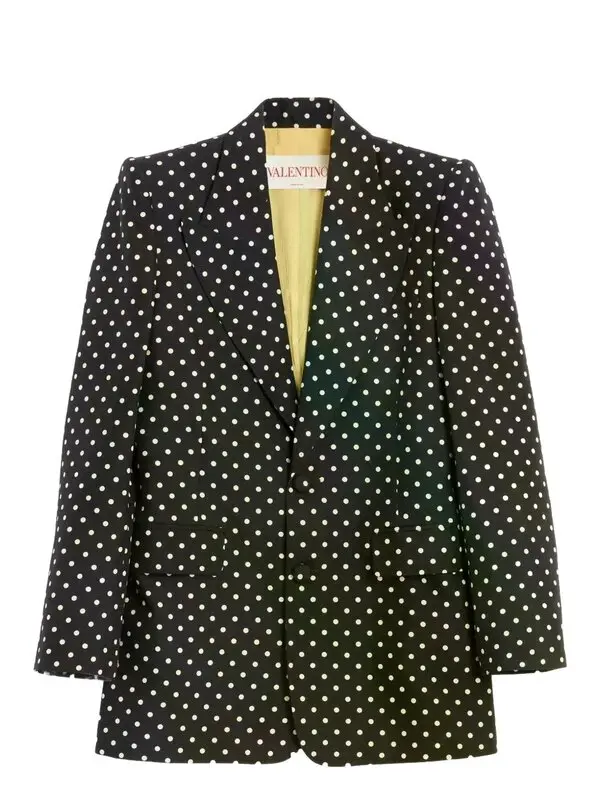 Valentino Garavani Plusdepois-print Single-breasted Blazer - Black