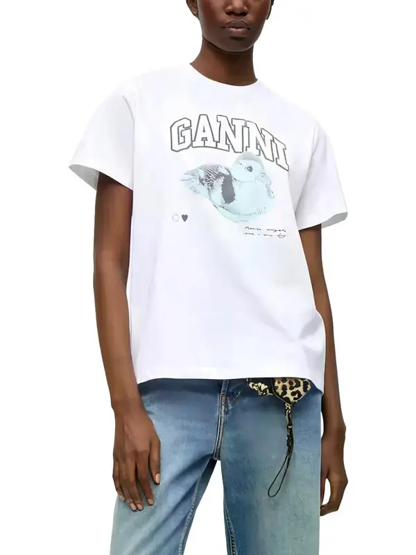 GANNI Organic Cotton T-shirt - White