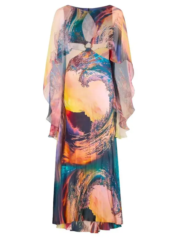 Roberto Cavalli Silk Maxi Dress - Orange