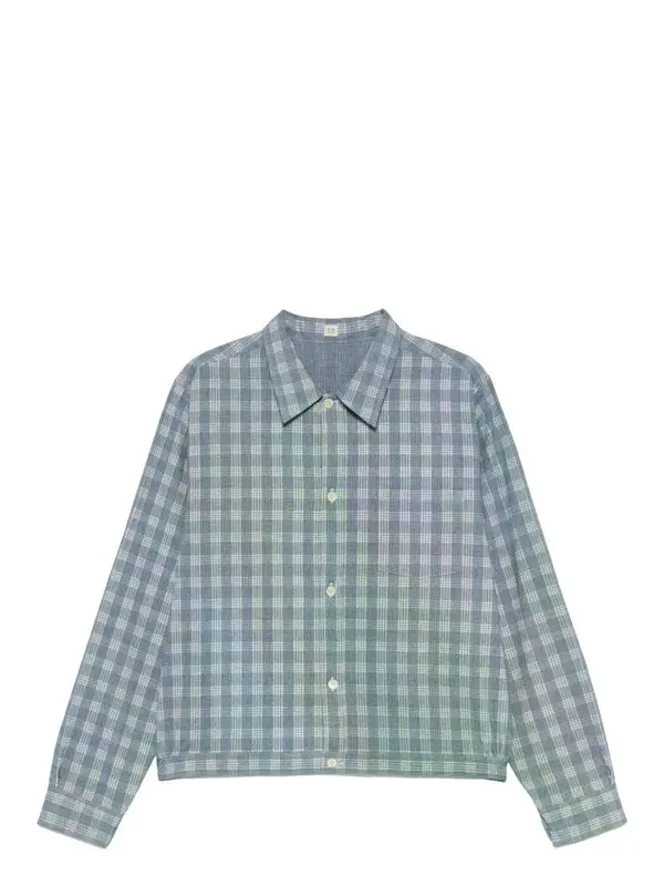 TAIGA TAKAHASHI Checked Shirt Jacket - Blue