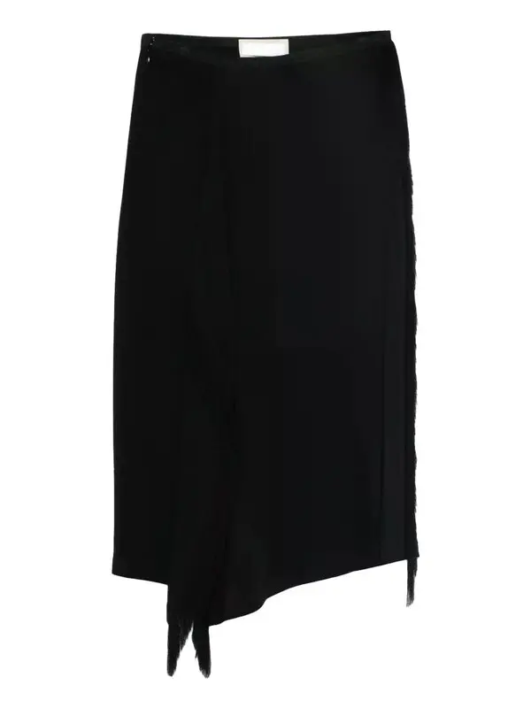 LITKOVSKA Fringed Midi Skirt - Black