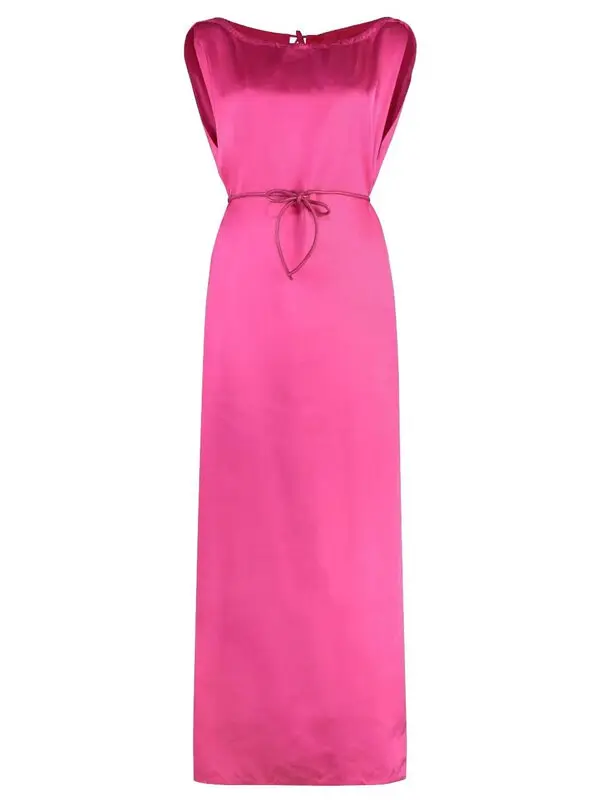 YVES SALOMON Satin Maxi Dress - Pink