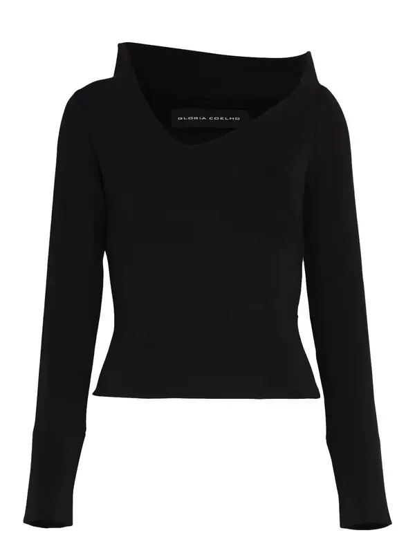 GLORIA COELHO Cropped Top - Black