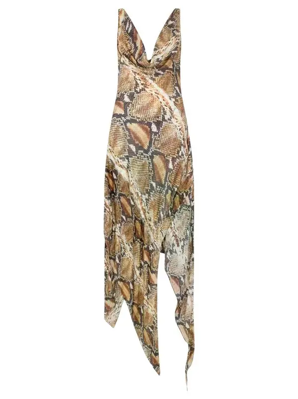 Roberto Cavalli Silk Dress - Brown