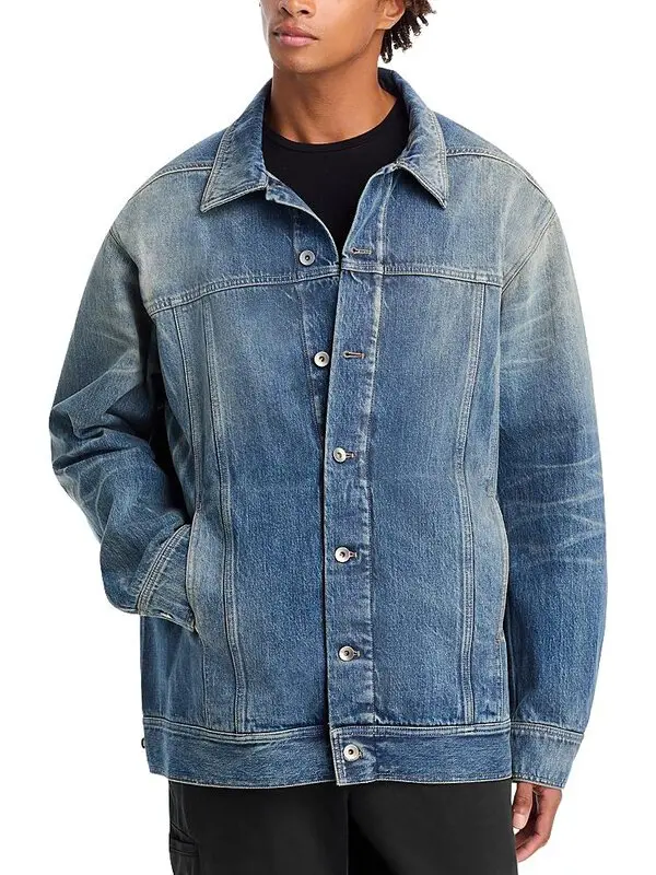 Rick Owens Jumbo Denim Worker Jacket - Washed Indigo