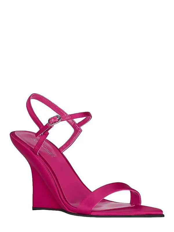 Jeffrey Campbell Kassandra Wedge Sandals - Fuchsia Satin