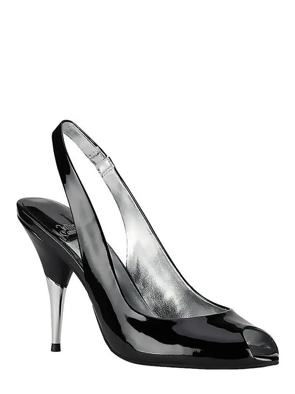 Jeffrey Campbell Charis Slingback Pumps - Black Patent