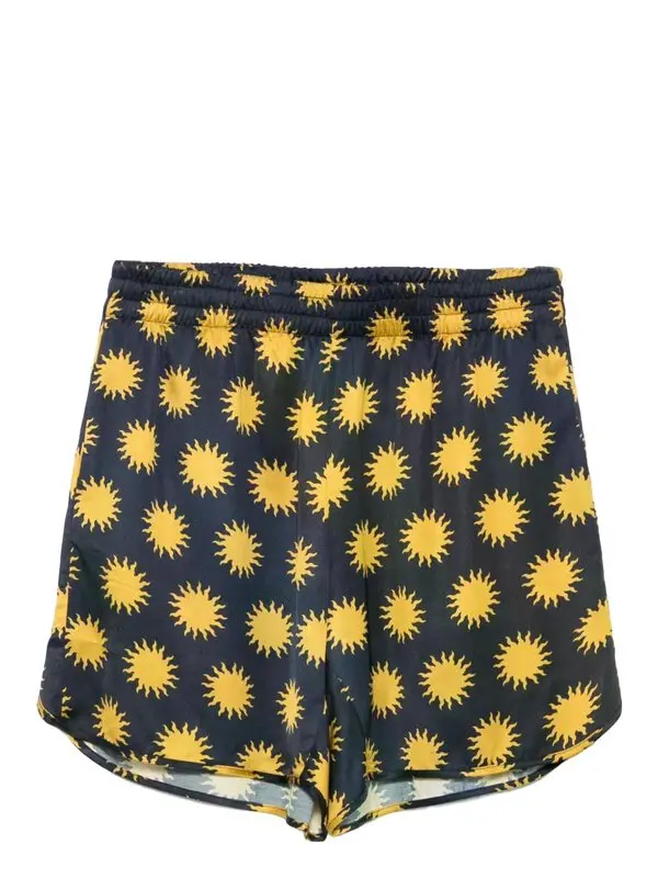 BLUE SKY INN Night Sun Printed Shorts - Blue