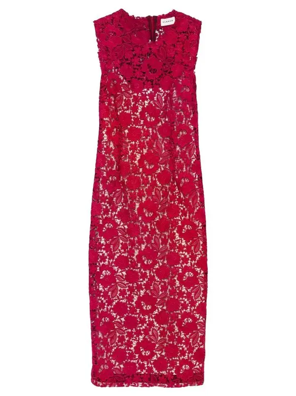 P.a.r.o.s.h Macramé Midi Dress - Red