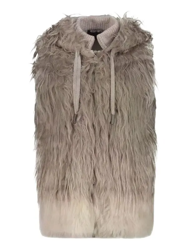 Lorena Antoniazzi Alpaca Fur Vest - Neutrals