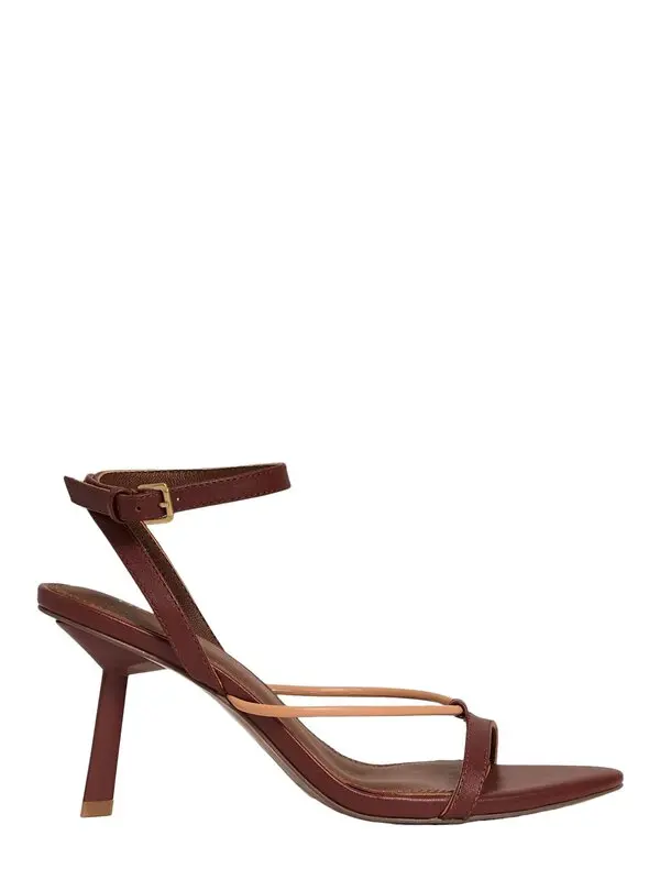 REISS Ashley Leather Heeled Sandals - Tan
