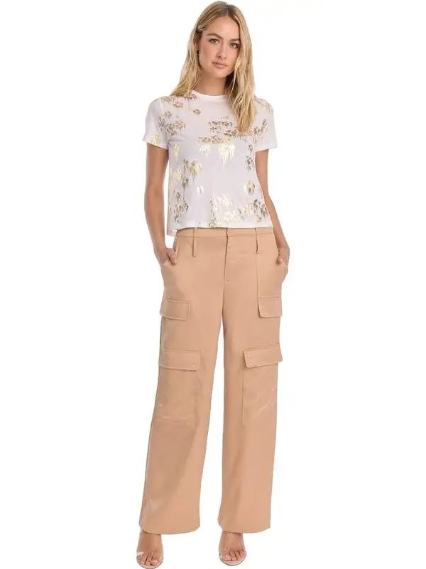 THE NOLI SHOP Milan Satin Cargo Pant - Gold