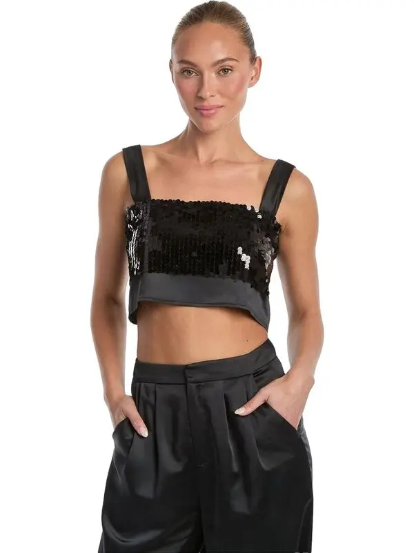 THE NOLI SHOP Noli Yoga Zoey Sequin Crop Top - Black