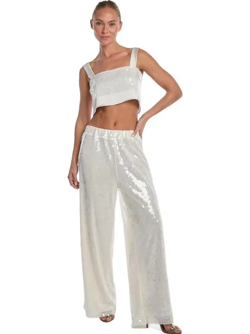 THE NOLI SHOP Noli Yoga Alba Sequin Pant - Pearl