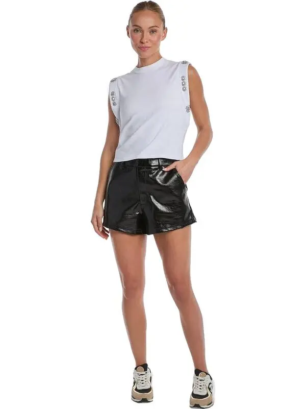 THE NOLI SHOP Noli Yoga Jaclyn Leather Short - Black