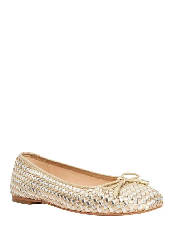 Dune London Heights Ballet Flat - Gold Multi