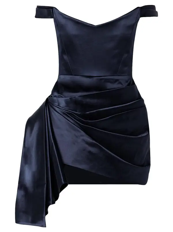 Alex Perry Off-the-shoulder Draped Mini Dress - Blue