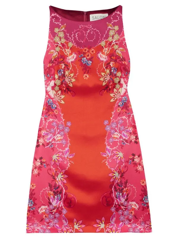 Saloni Alba-b Printed Mini Dress - Pink