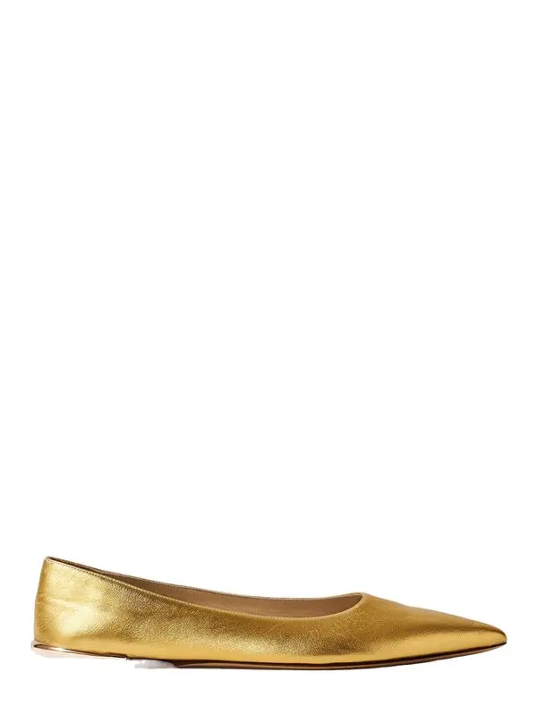 Gabriela Hearst Fleur Metallic Leather Ballet Flats - Gold