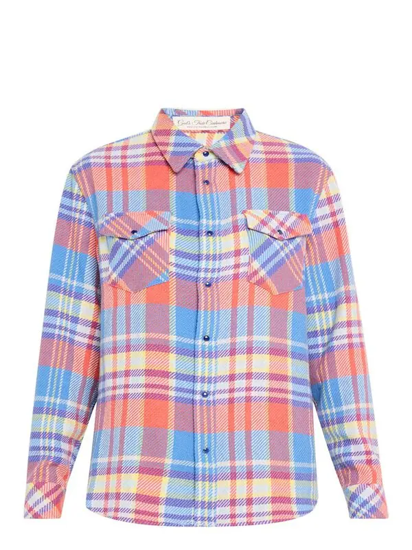 GOD'S TRUE CASHMERE Creator Tartan Cashmere Button-down Shirt - Redpat