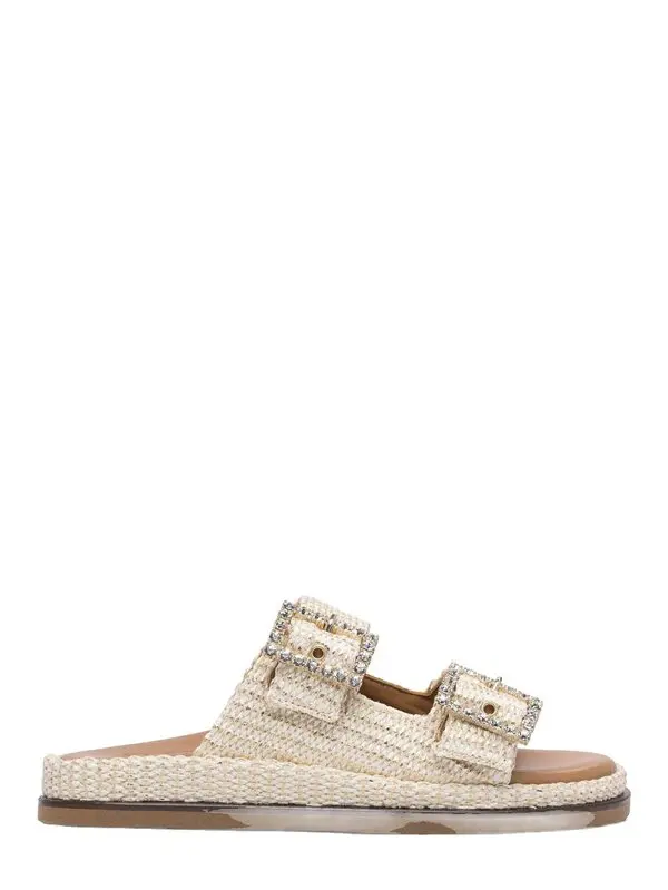 ALIBI Raffia Sandals - White