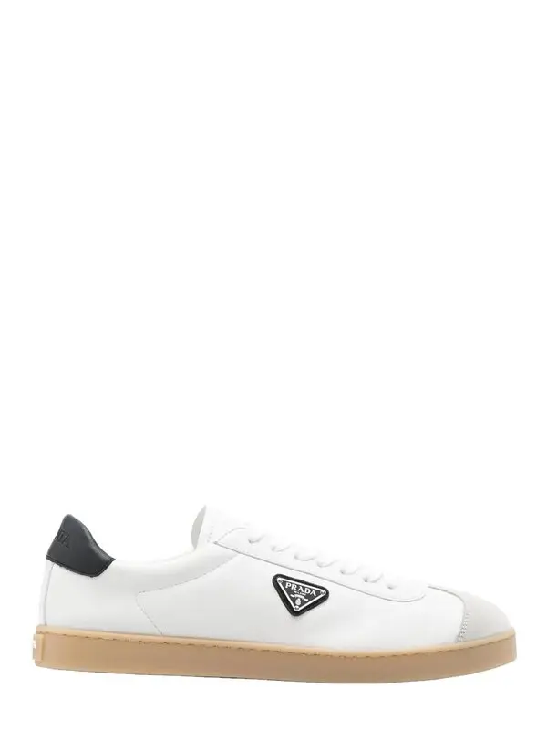 Prada Leather Sneakers - Bianco+bleu