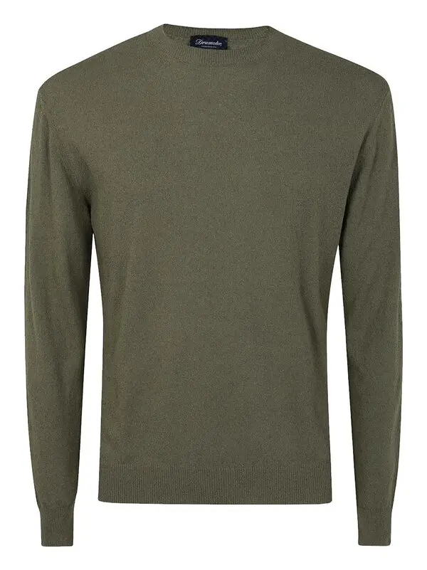 DRUMOHR Long Sleeve Round Neck Sweater - Green