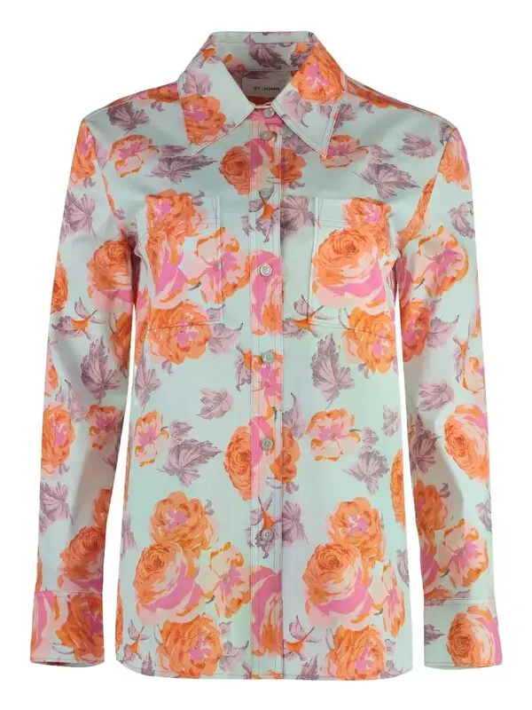 St. John Floral Print Shirt - Blue