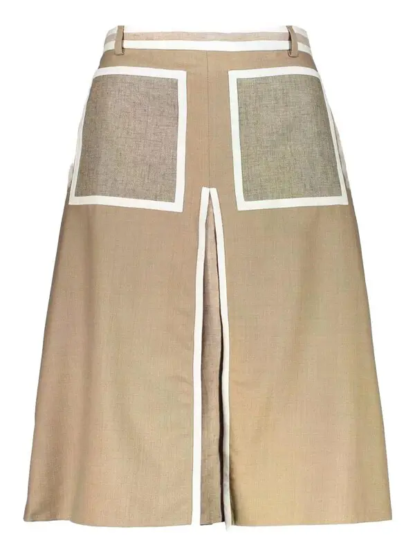 Burberry Contrasting-trim Midi Skirt - Neutrals
