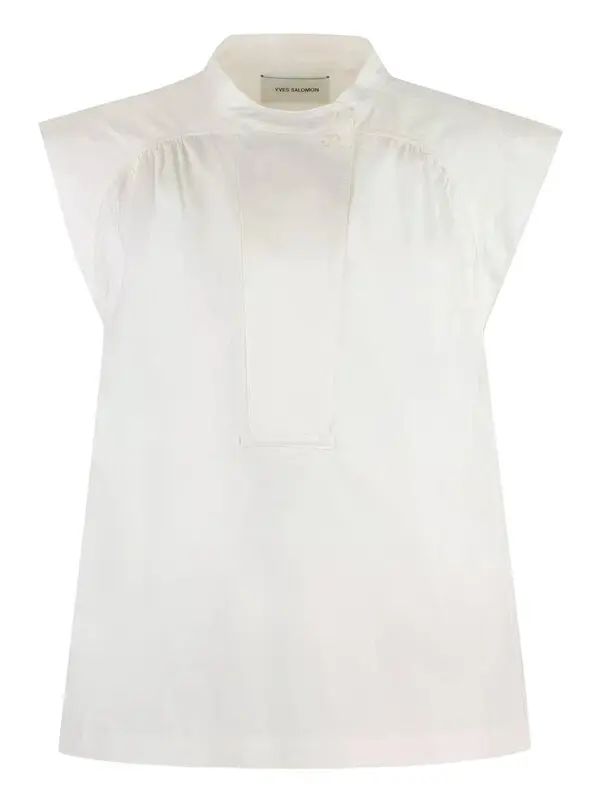 YVES SALOMON Poplin Top - White
