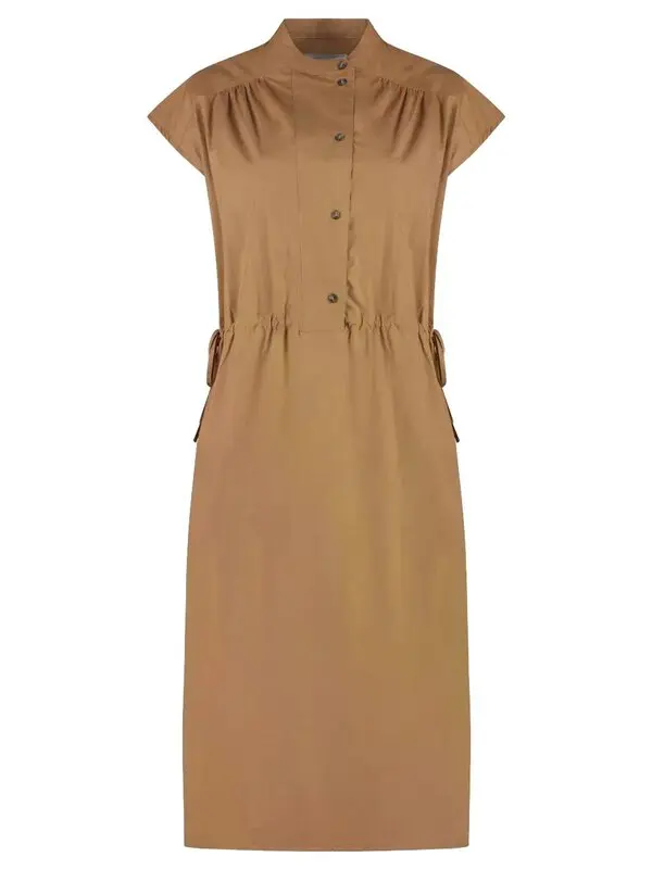 YVES SALOMON Poplin Shirt Dress - Brown