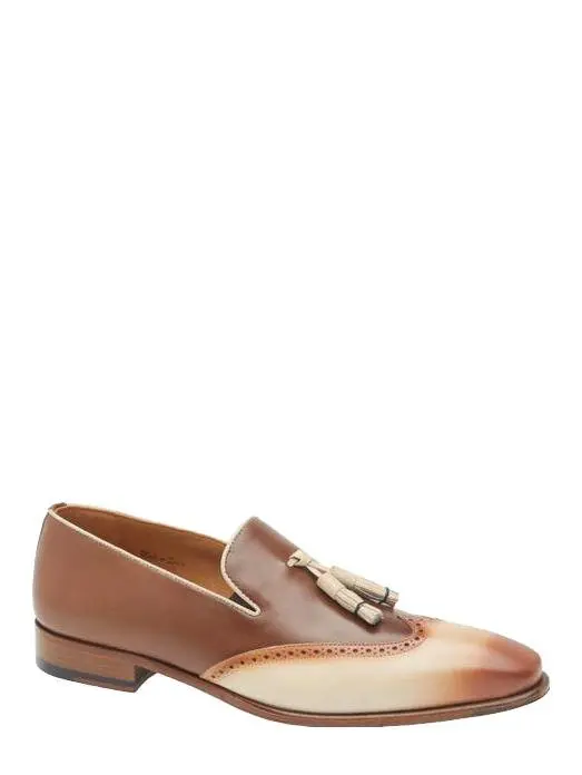 Mezlan Jucar Wingtip Tassel Loafer - Bone/ Chocolate
