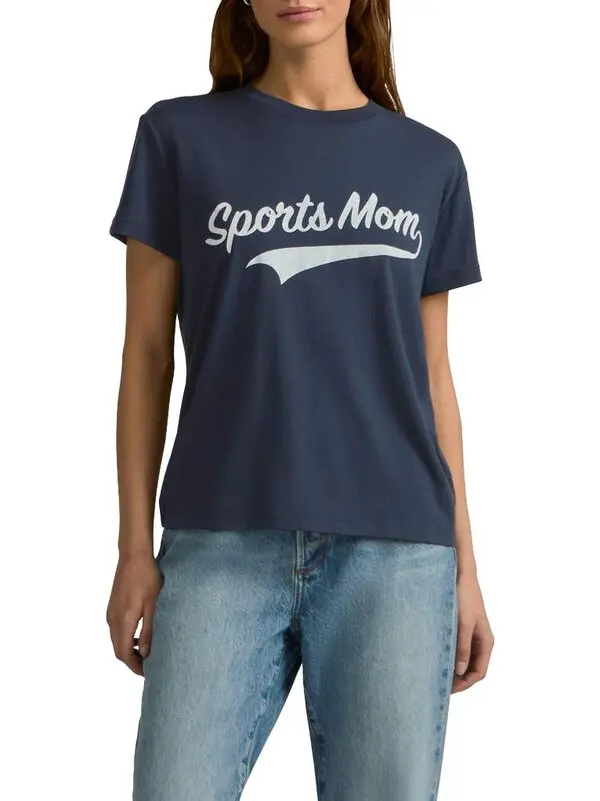 FAVORITE DAUGHTER Sports Mom Graphic T-shirt - Navy/ White