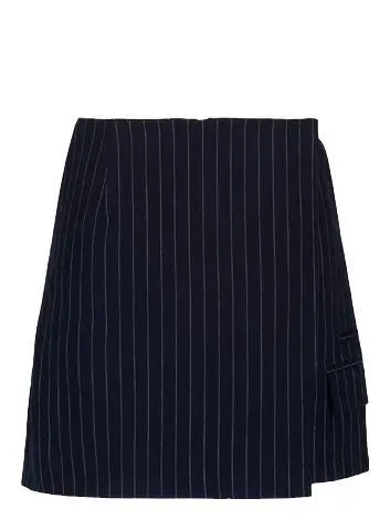 SAEMDI Pinstripe Mini Skirt - Navy