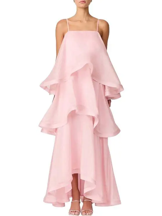 ELLIATT Noemi Tiered Voile Maxi Dress - Light Pink