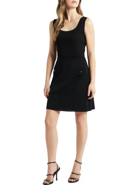 Ming Wang Sleeveless Knit Sheath Dress - Black