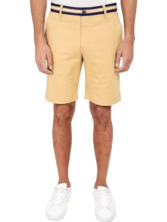 CON.STRUCT Slim Fit Cotton Stretch Solid Shorts - Tan