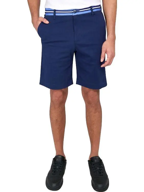 CON.STRUCT Slim Fit Solid Flat Front Shorts - Navy