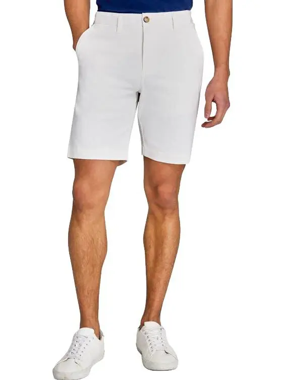 CON.STRUCT Slim Fit Solid Flat Front Shorts - White
