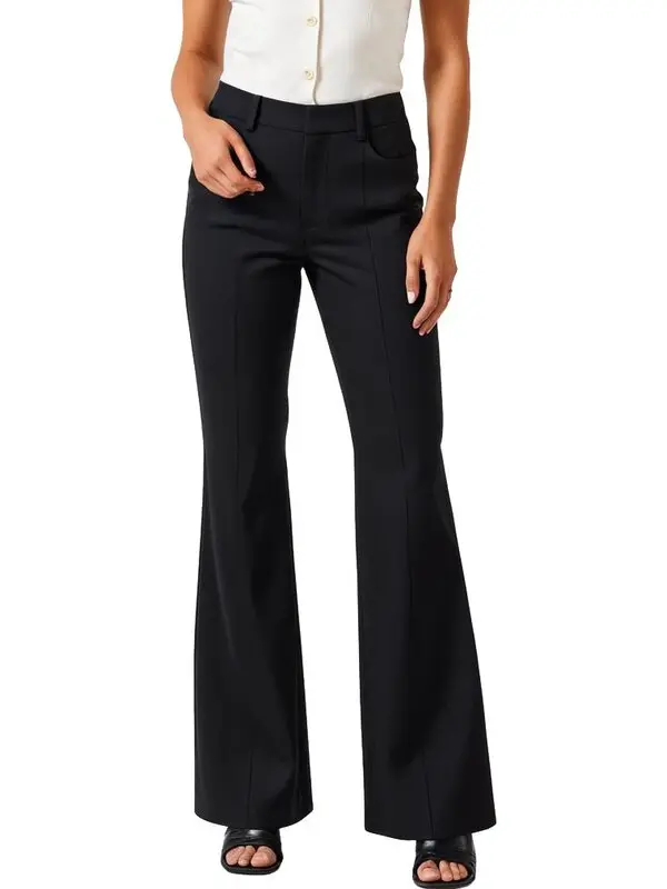 MODENAIRE High-waisted Wide-leg Tailored Trousers - Black