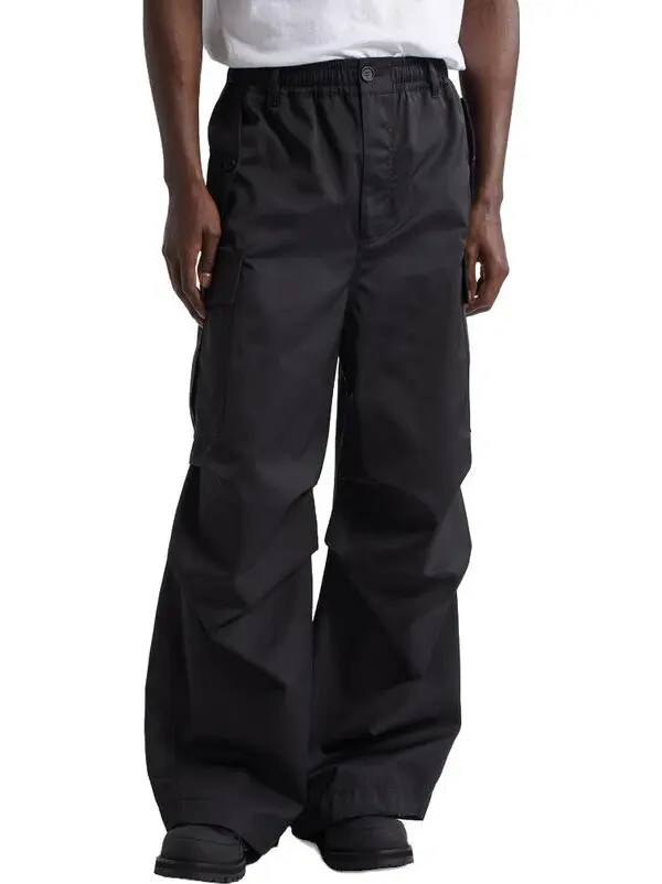 Marni Wide Leg Taffeta Cargo Trousers - 00n99 Black