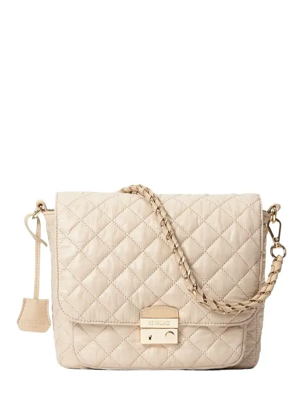 Mz Wallace Medium Crosby Lock Quilted Crossbody Bag - Buff