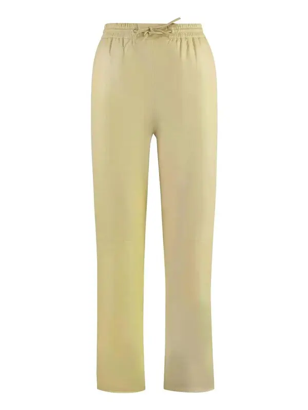 YVES SALOMON Leather Trousers - Yellow