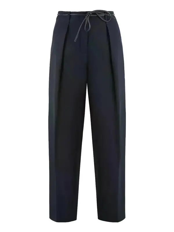 YVES SALOMON Belted Trousers - Blue
