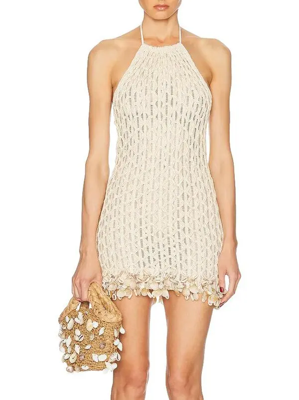 PatBO X Camila Coelho Mesh Mini Dress - Off White